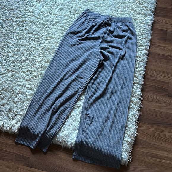 SHEIN | Pants & Jumpsuits | Shein Grey Ribbed Knit Pantsxl | Poshmark